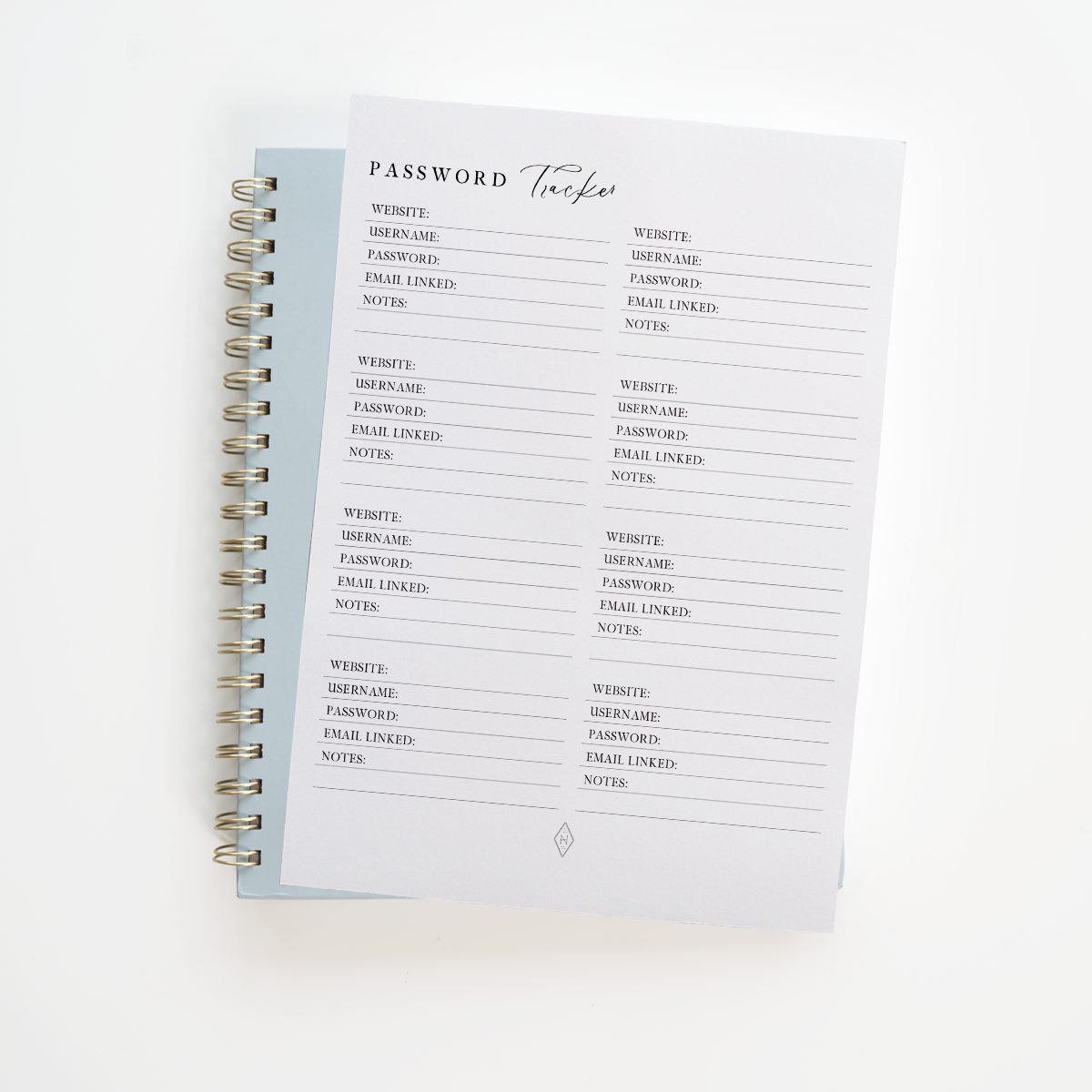 Password Tracker Insert – At Home With Nikki Printables